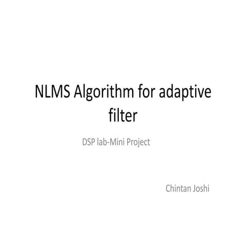Nlms Algorithm For Adaptive Filter Ppt 0202