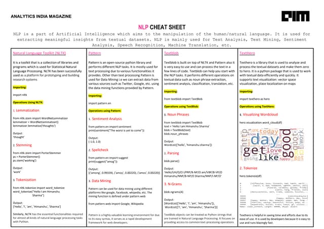 Nlp Cheat Sheetpdf