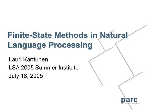 Lecture Notes Finite State Automata For Nlppdf Programming Languages Computing
