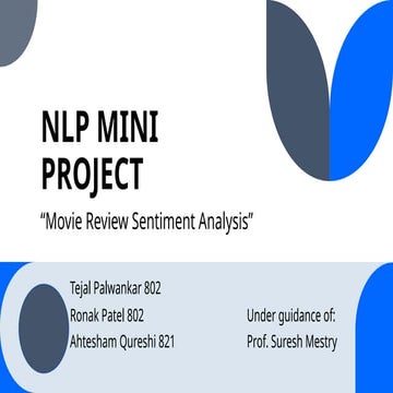Movie Review Sentiment Analysis Final Project | PPT