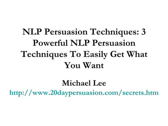 Aforest persuasive techniques 1 | PPT