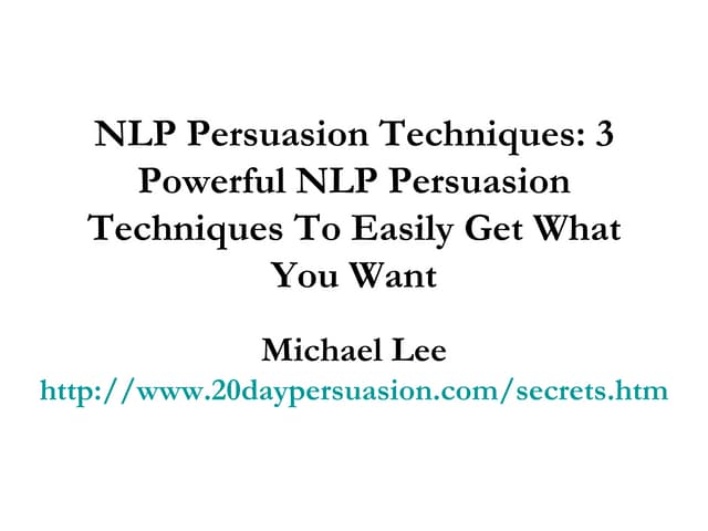 Aforest persuasive techniques 1 | PPT