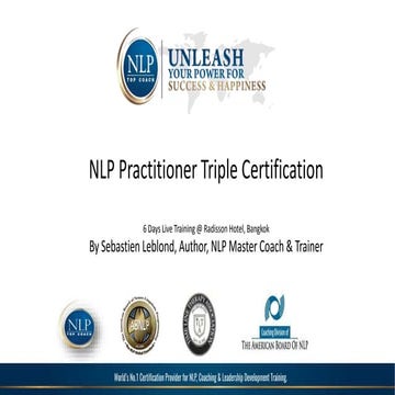 NLP Practitioner Triple Certification Training ( Leadership Development ...