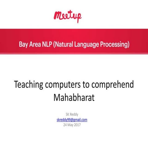 Question Answering in NLP on Mahabharata 24 may 2017 | PPT