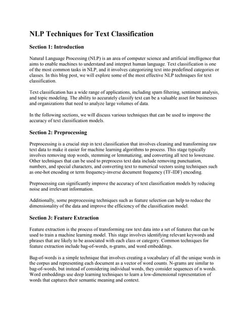 NLP Techniques for Text Classification.docx NLP Techniques for Text Classification.docx