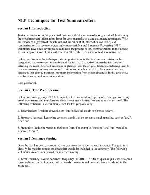 Text summarization.pptx | Computer Software and Applications | Computing