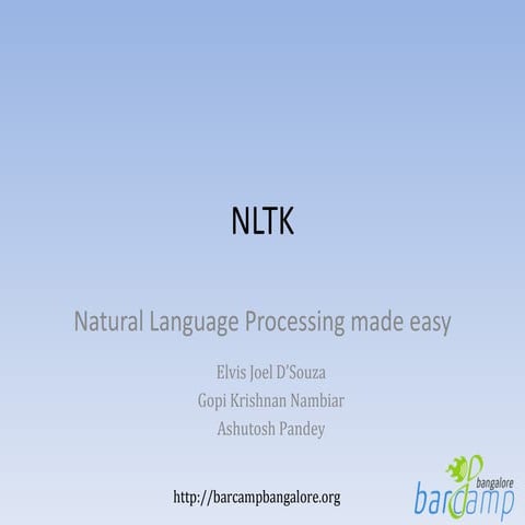 Natural Language Processing made easy | PPT | Programming Languages | Computing