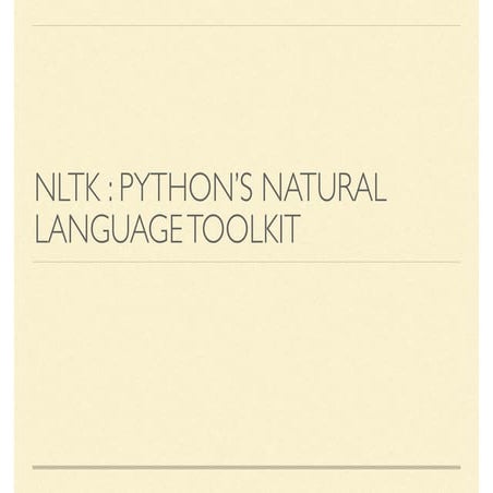 ppt about natural language toolkit in nlp | PDF