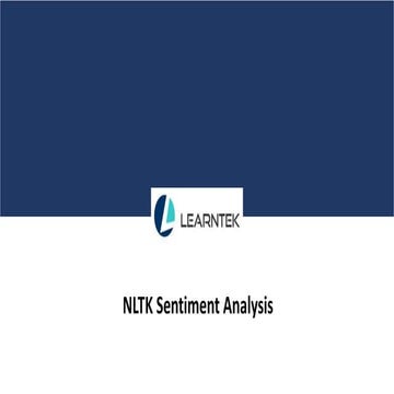Nltk sentiment analysis | PPTX
