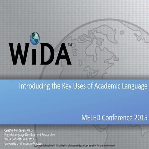 WIDA: Introducing the Key Uses of Academic Language | PPTX