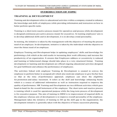 TRAINING & DEVELOPMENT | DOCX
