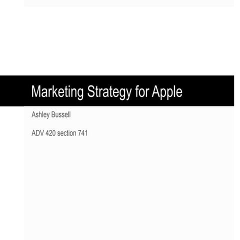 Apple Marketing Strategy | PPTX