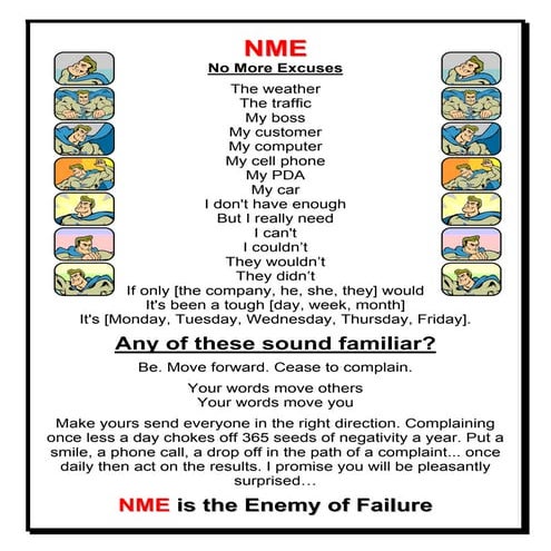 NME: No More Excuses | PDF