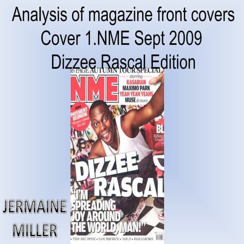 NME Analysis front cover - Dizzee Rascal | PPTX
