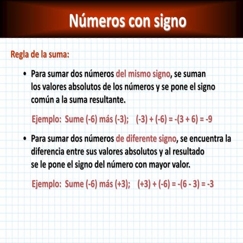 Números con signo | PPTX