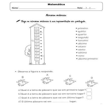 Números ordinais 2º ano | PDF