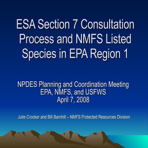 NERO ESA Section 7 presentation to EPA | PPT