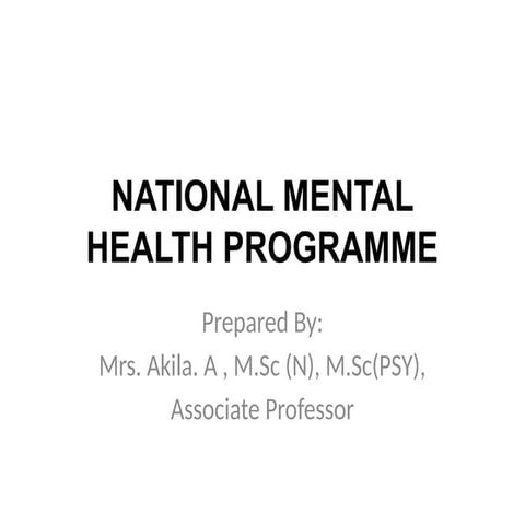 NATIONAL MENTAL HEALTH PROGRAMME | PPT