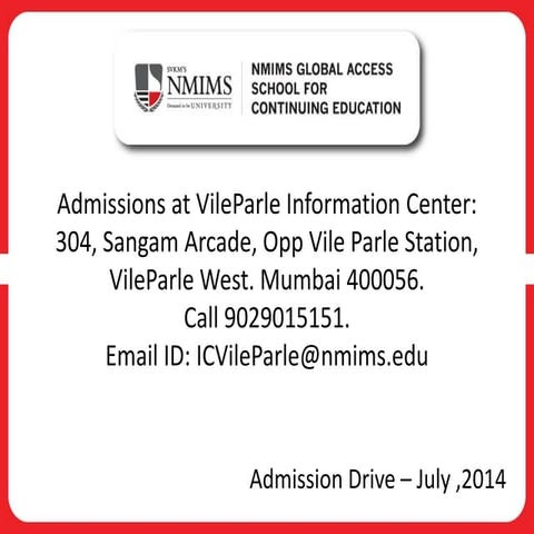 Nmims distance learning programs ppt | PDF