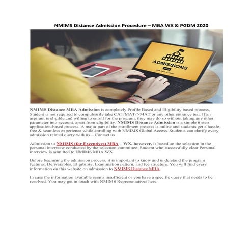Nmims distance mba admission procedure converted | PDF