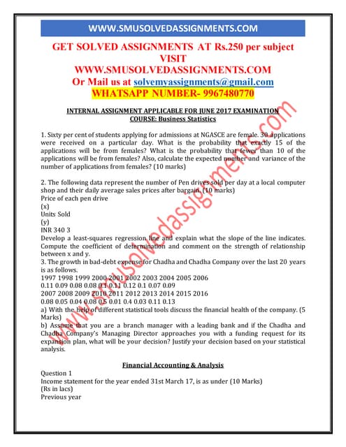 Nmims ASSIGNMENT ANSWERS | PDF