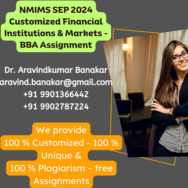 NMIMS SEP 2024 Customized Financial Institutions & Markets - BBA ...