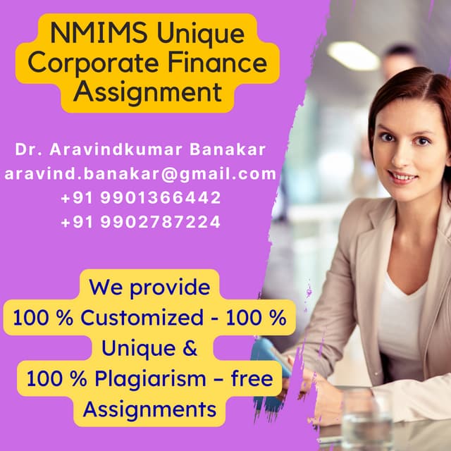 NMIMS Unique Corporate Finance Assignment.pdf