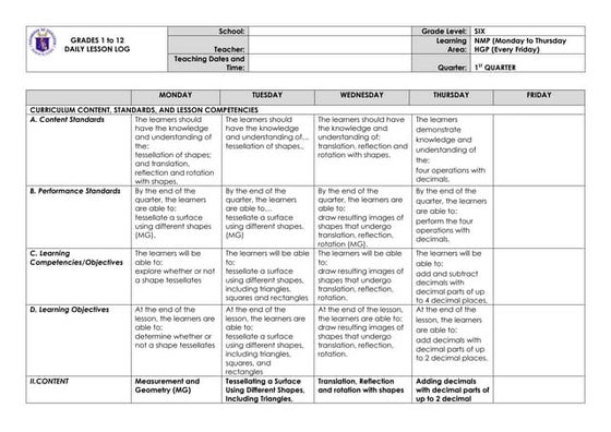 Detailed Lesson Plan in Grade 9 Math -Quadrilaterals | PDF