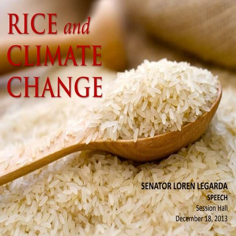 Privilege Speech on Rice, Biodiversity and Climate Change | PPTX ...