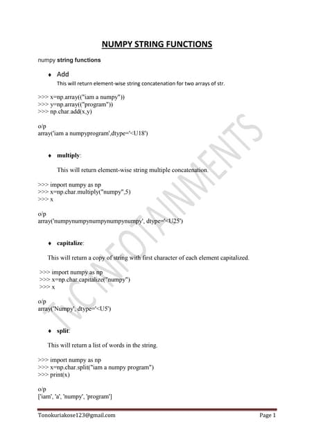 Numpy String Functions Pdf 1350