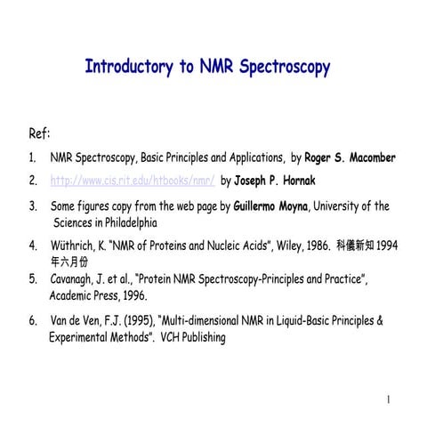 Principle and working of Nmr spectroscopy | PPTX
