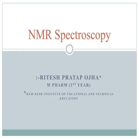 Nmr Spectroscopy Ppt Pptx