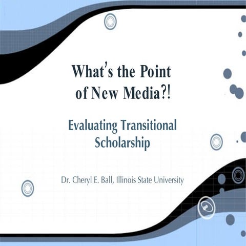 What's the Point of New Media? (UIUC version) | PPT