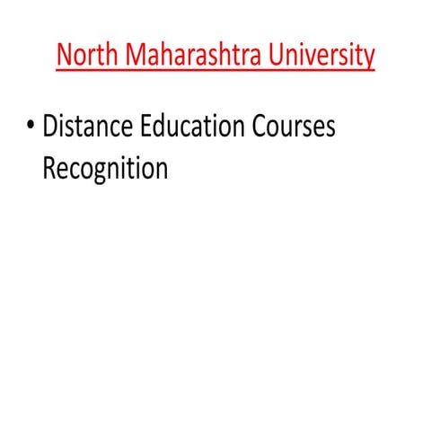 Nmu distance education Jalgaon | PPTX