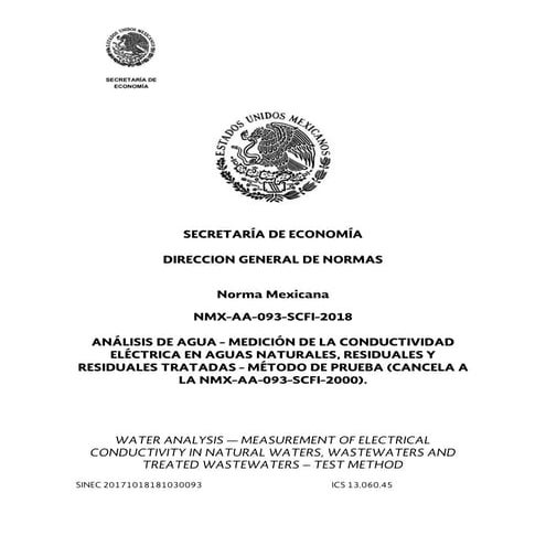 Nmx aa-093-scfi-2018 | PDF