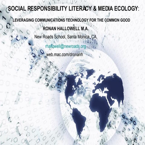 Social Responsiblity Literacy & Media Ecology | PPT | Business ...