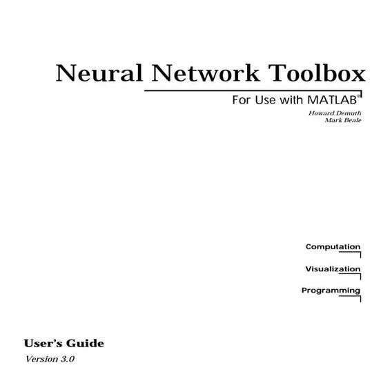 Neural Network Toolbox Matlab Pdf Computing Technology And Computing 9804
