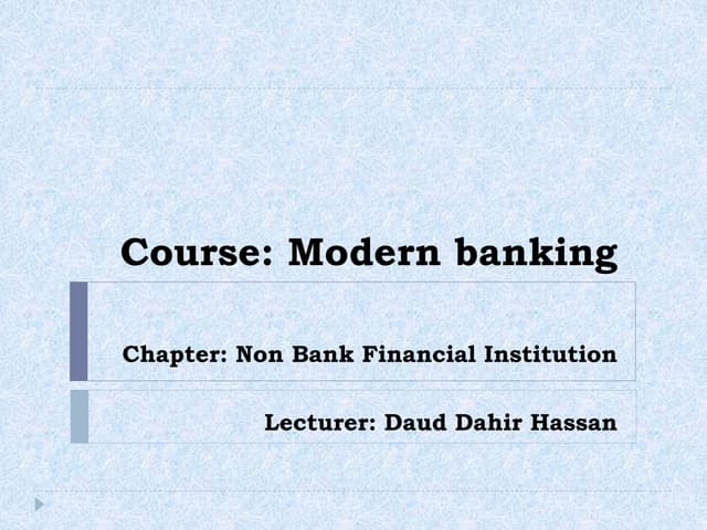 non banking financial institution | PPTX