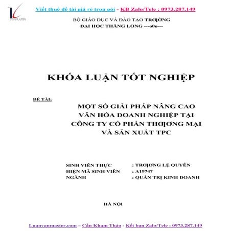 Nâng cao văn hóa doanh nghiệp tại công ty thương mại và sản xuất TPC.doc