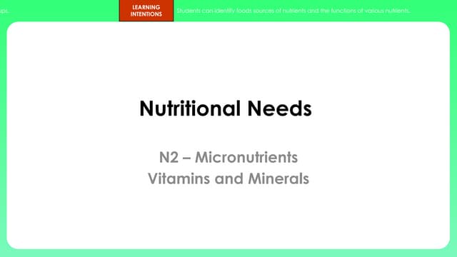 The Six Essential Nutrients: Lesson Plan And Worksheet | PDF ...