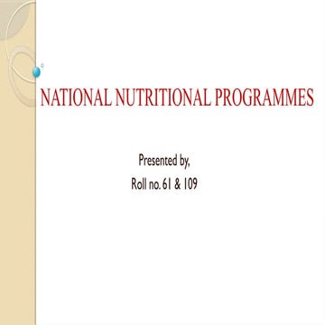 National nutritional programme | PPTX
