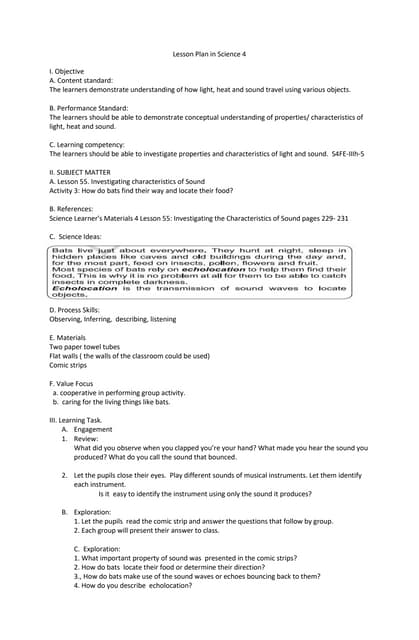 Lesson plan science kinder | PDF