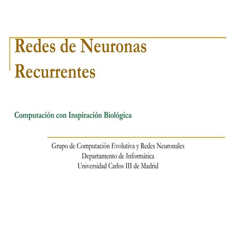 Redes de neuronas recurrentes | PDF