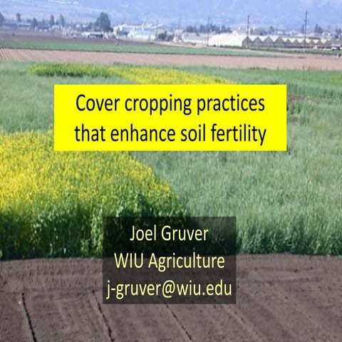 Cover Cropping Practices that Enhance Soil Fertility | PDF