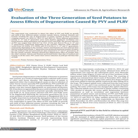 No 19. evaluation of the three generation of seed potatoes to assess ...