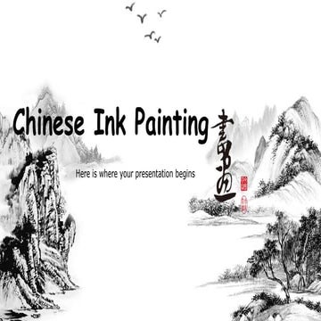 Chinese Ink Painting Powerpoint Template by GreatPPT.com