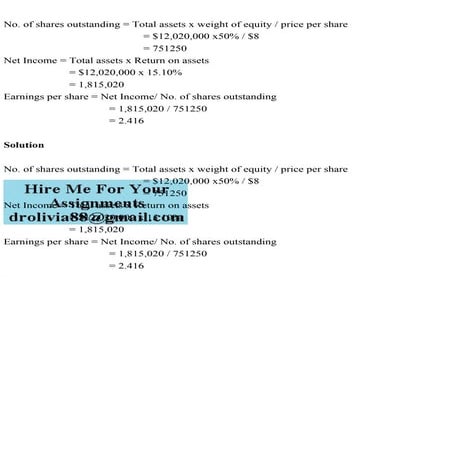 No. of shares outstanding = Total assets x weight of equity price .pdf