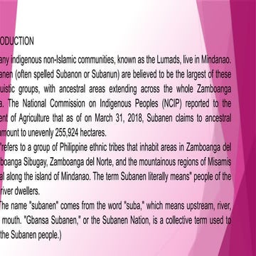 Indigenous People of the Philippines-Subanen | PPTX