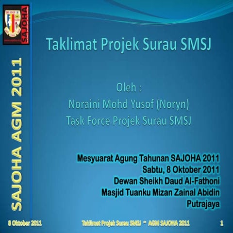 Projek Surau SMSJ_update 23 Oct 2011_part 2 | PPTX