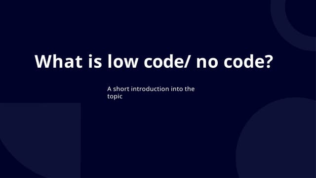 No Low Codeno Low Codeno Low Codeno Low Codepptx